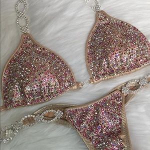 Swim | Rose Gold Crystal Competition Bikini | Poshmark